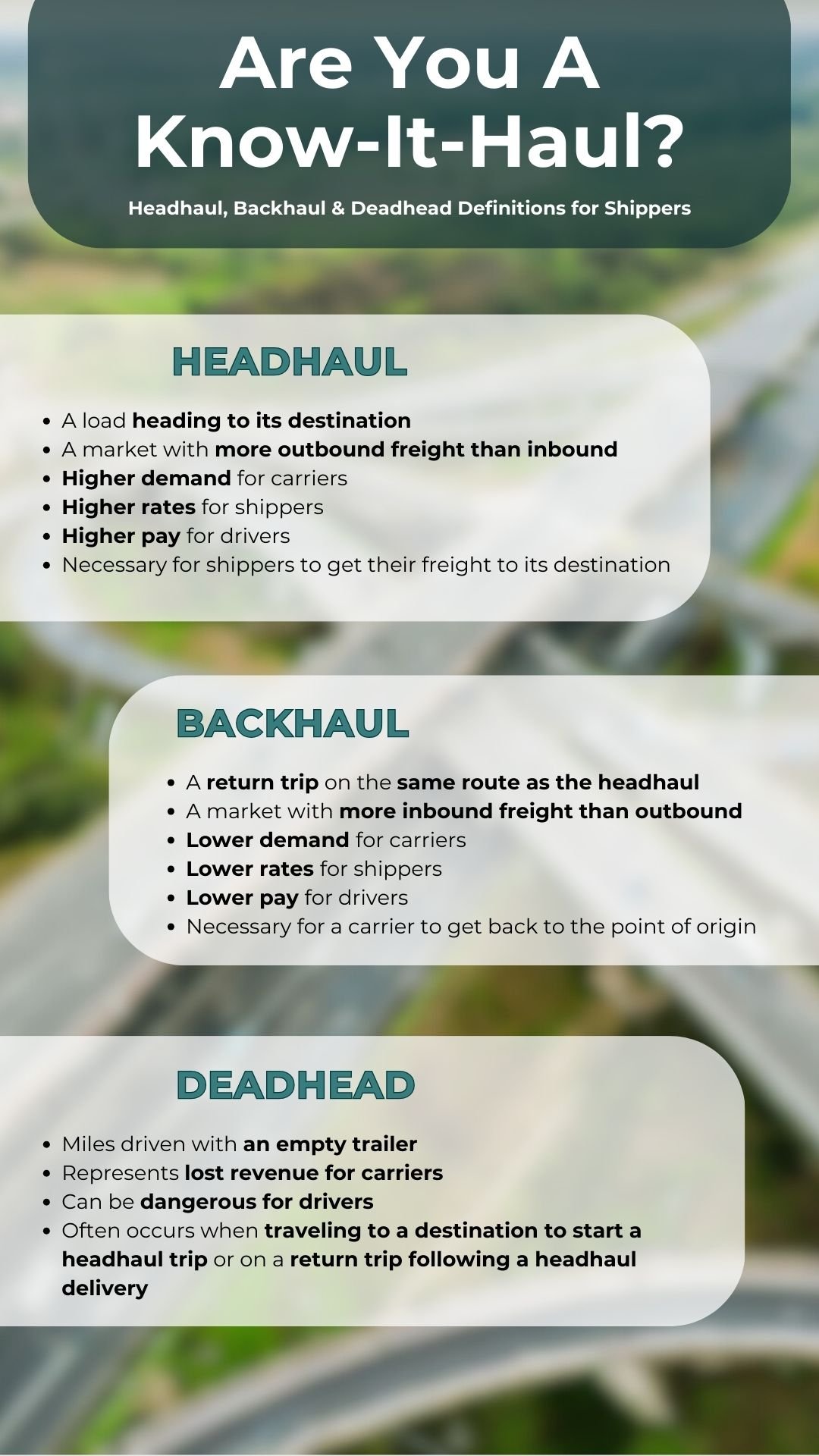 Headhaul vs. Backhaul: Definitions & Their Effect on Shipping Costs